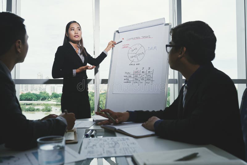 Analyzing Work Results with Colleagues Stock Image - Image of analyzing ...