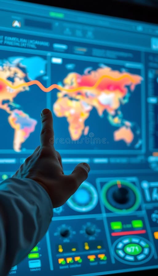 Analyzing World Map Data on Screen with Hand Pointing at Information ...