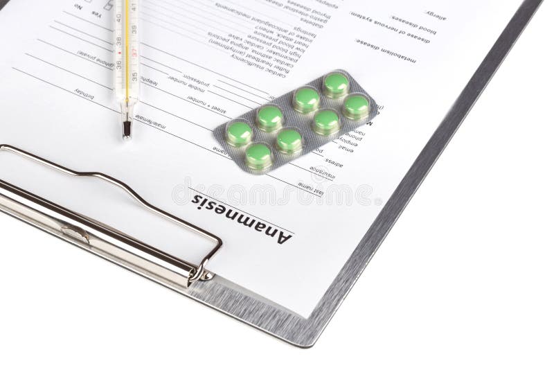 Anamnesis Form on the Clipboard Stock Photo - Image of document ...