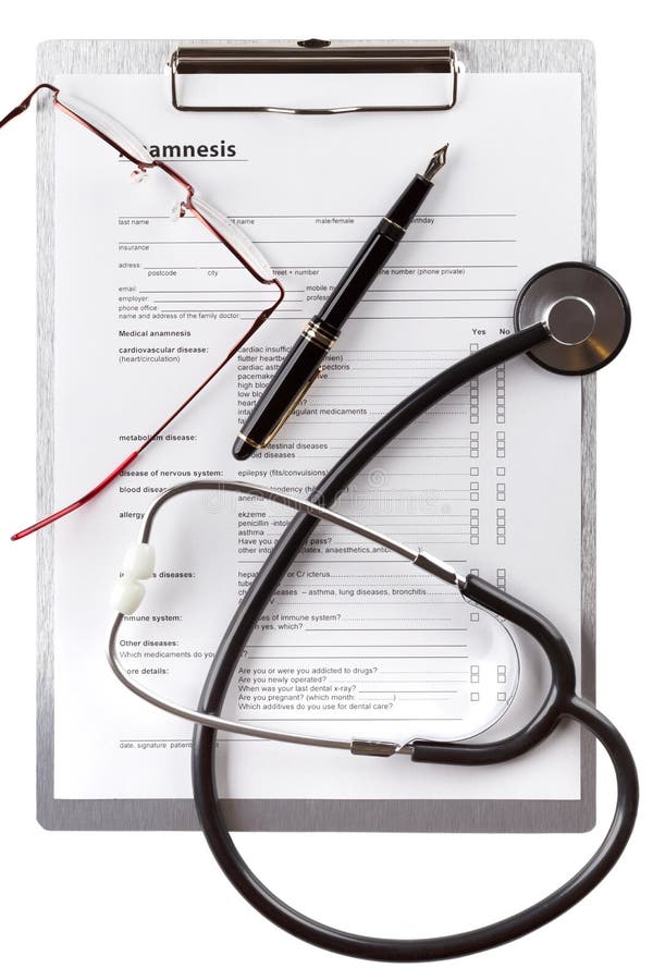 Anamnesis Form on the Clipboard Stock Photo - Image of anamnesis, text ...
