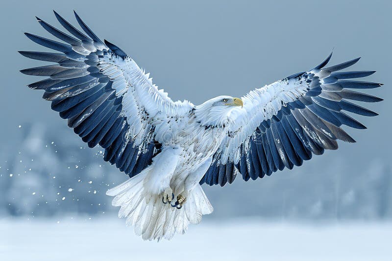 An Anamorph Bald Eagle Flying with a Spatulate, High Quality, High ...