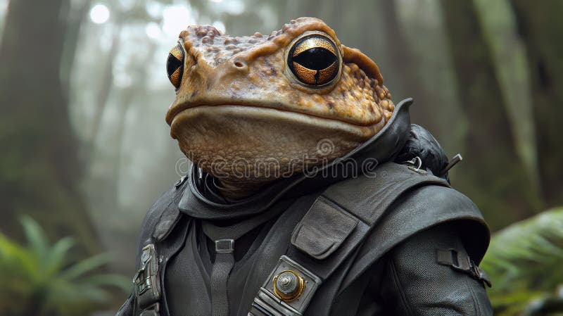 Anamorphic Ai-generated Toad Warrior in Leather, Metal Armor Stock ...