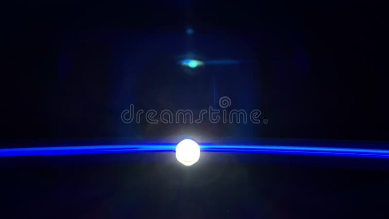 Anamorphic Blue Light Streak Backlit on a Black Background Stock Video ...