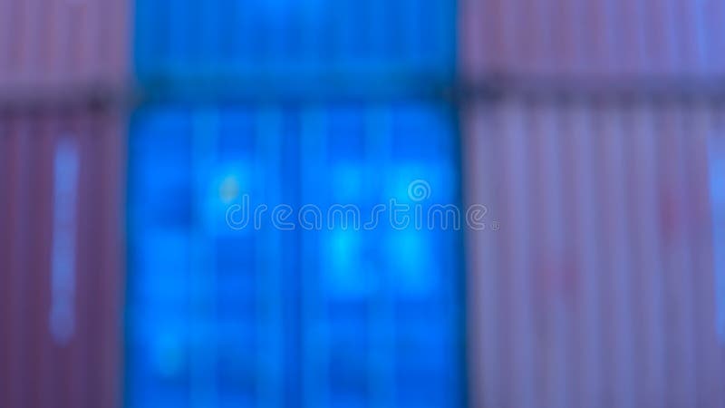 Anamorphic Defocused Cargo Yard - Red and Blue Container Stack Stock ...