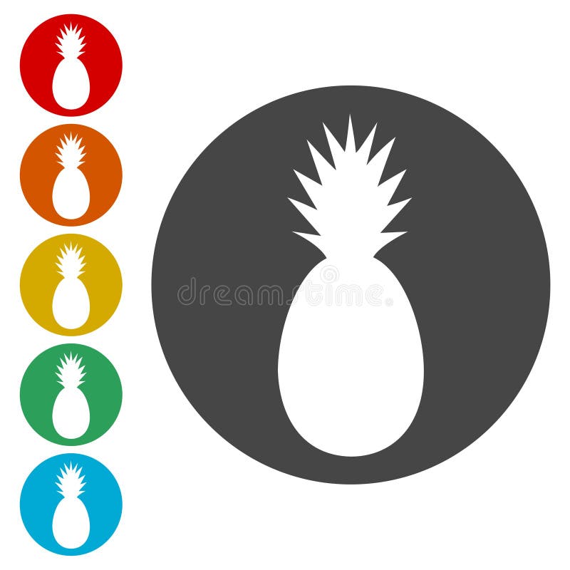 Ananas-Design, Ikonen Eingestellt Vektor Abbildung - Illustration von ...