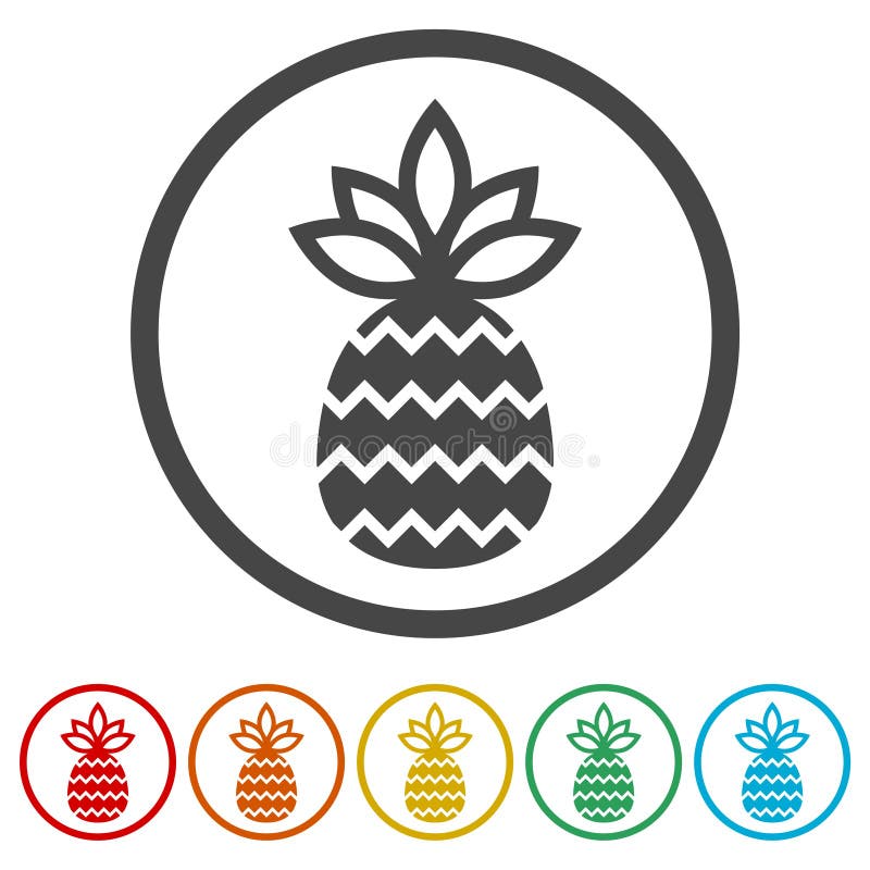 Ananas-Design, Vektor-Icons-Set Vektor Abbildung - Illustration von ...