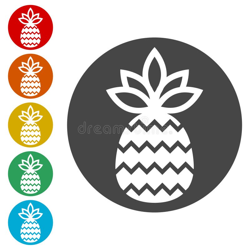 Ananas-Design, Vektor-Icons-Set Vektor Abbildung - Illustration von ...