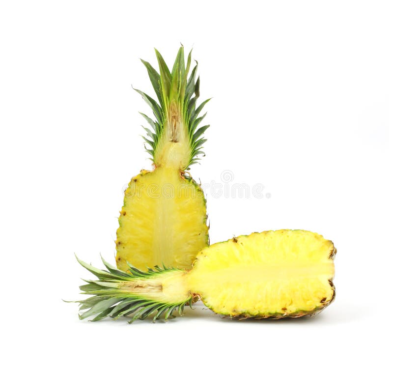 Ananas Die in De Helft Wordt Gesneden Stock Afbeelding - Image of ...