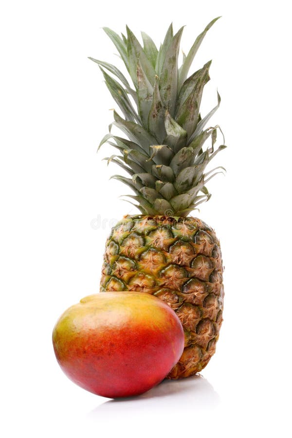 Ananas e mango fotografia stock. Immagine di bianco, studio - 18643478