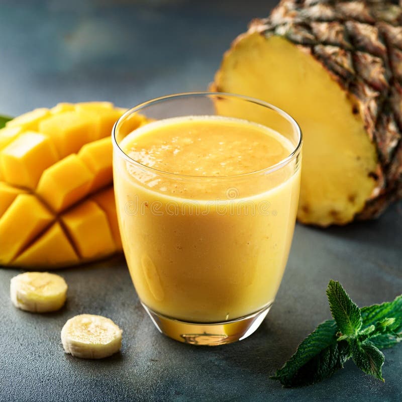 Ananas, Mango and Banana Smoothie, AI Generated Stock Illustration ...