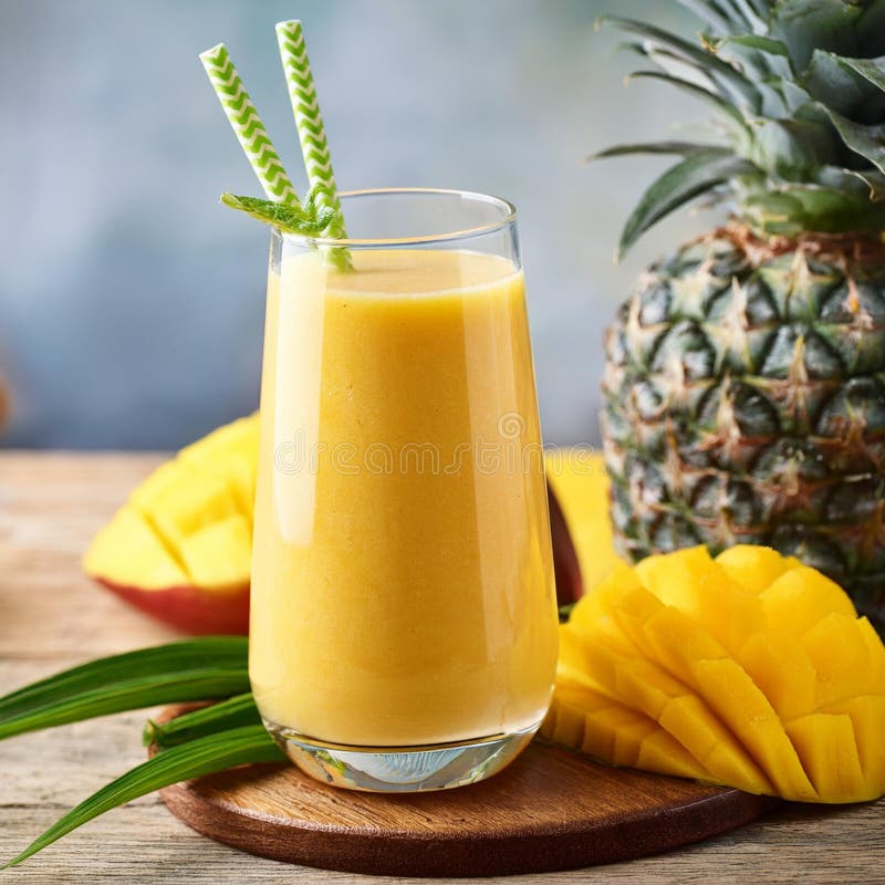 Ananas and Mango Smoothie, AI Generated Stock Illustration ...