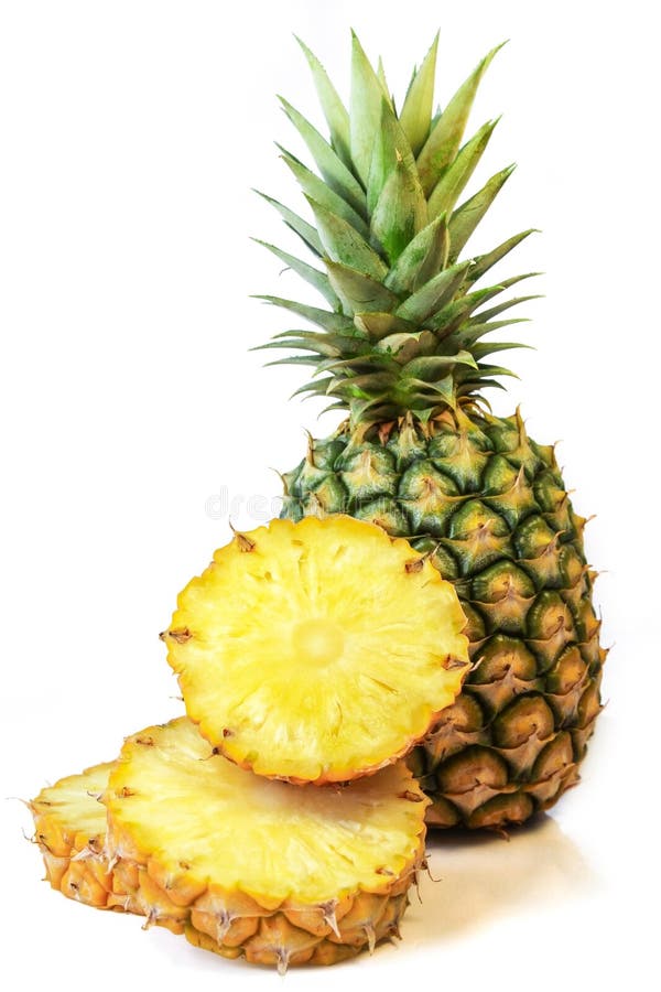 Ananas Met Plakken Op Een Witte Achtergrond, Fruit Stock Foto - Image ...