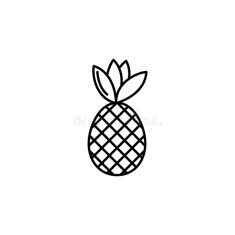 Ananas-minimales Zeichen-Vektor-Design Vektor Abbildung - Illustration ...