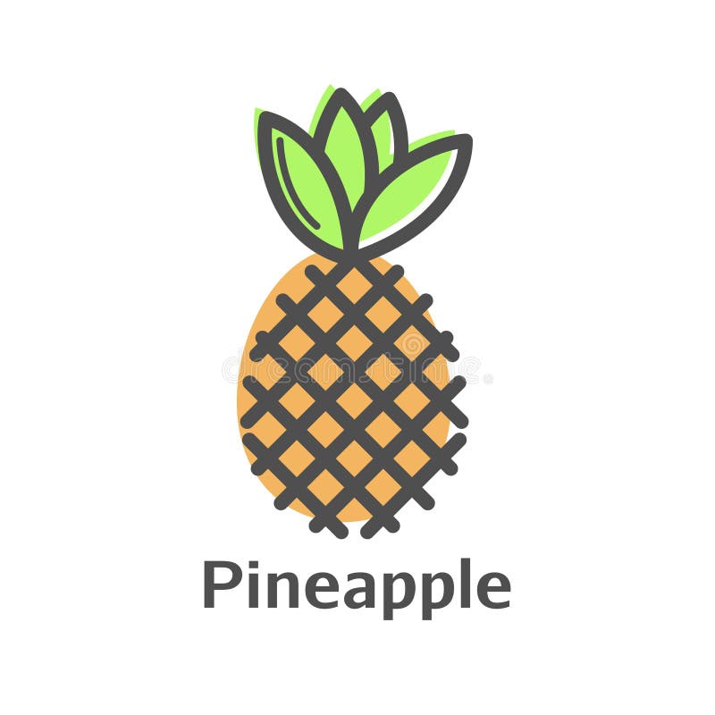 Ananas-minimales Zeichen-Vektor-Design Vektor Abbildung - Illustration ...