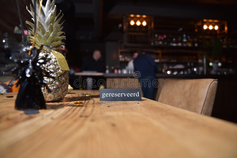 Reserved Card on a Table in a Restaurant Stock Photo - Image of fine ...