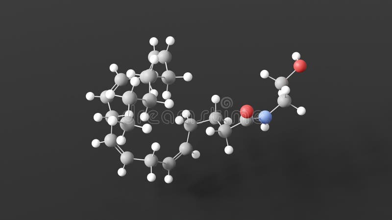 Anandamide Molecular Structure, Neurotransmitter, Ball and Stick 3d ...