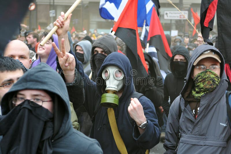 Anarchist Protesters in London Editorial Photography - Image of england ...