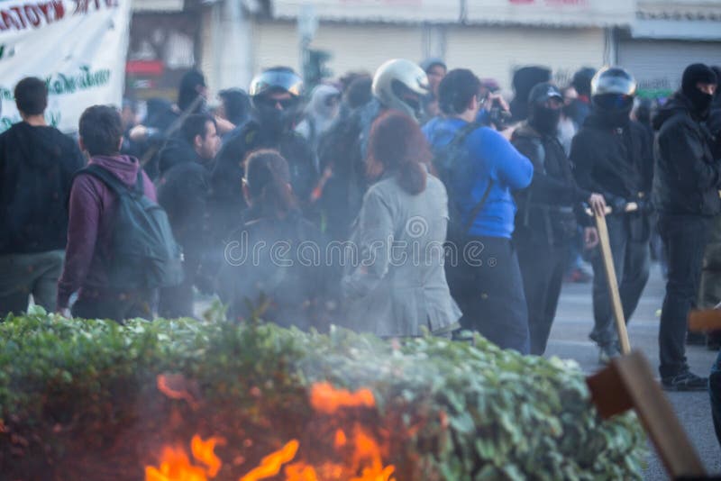 Anarchist Protests in Athens, Greece Editorial Image - Image of ...