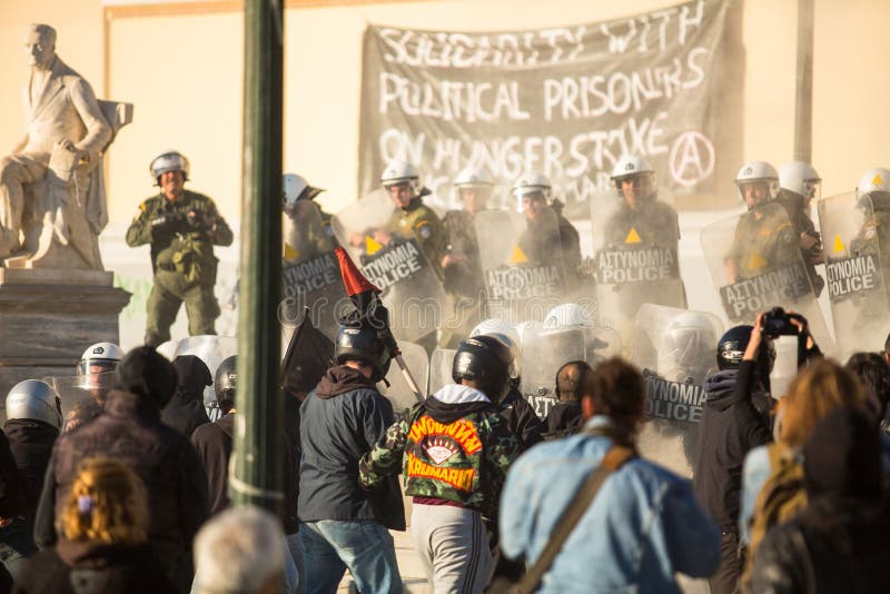 Anarchist Protests in Athens, Greece Editorial Stock Image - Image of ...