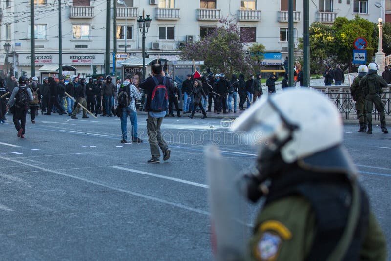Anarchist Protests in Athens, Greece Editorial Stock Image - Image of ...