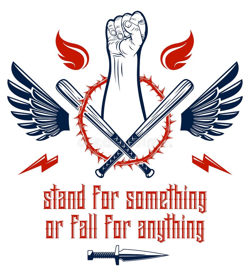 Anarchy and Chaos Aggressive Emblem or Logo with Strong Clenched Fist ...