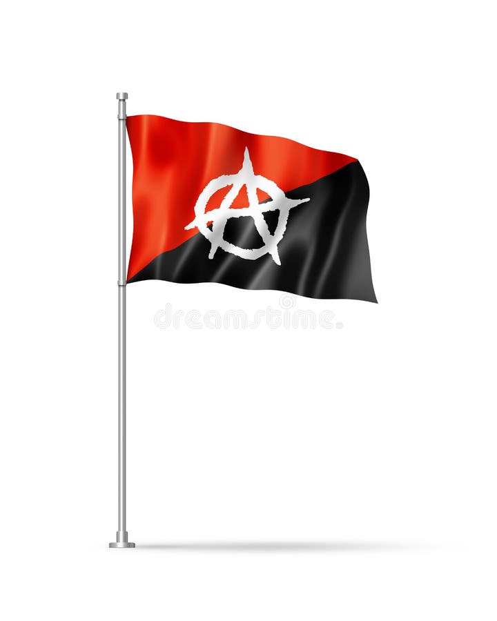 Anarchy Flag Isolated on White Stock Illustration - Illustration of ...