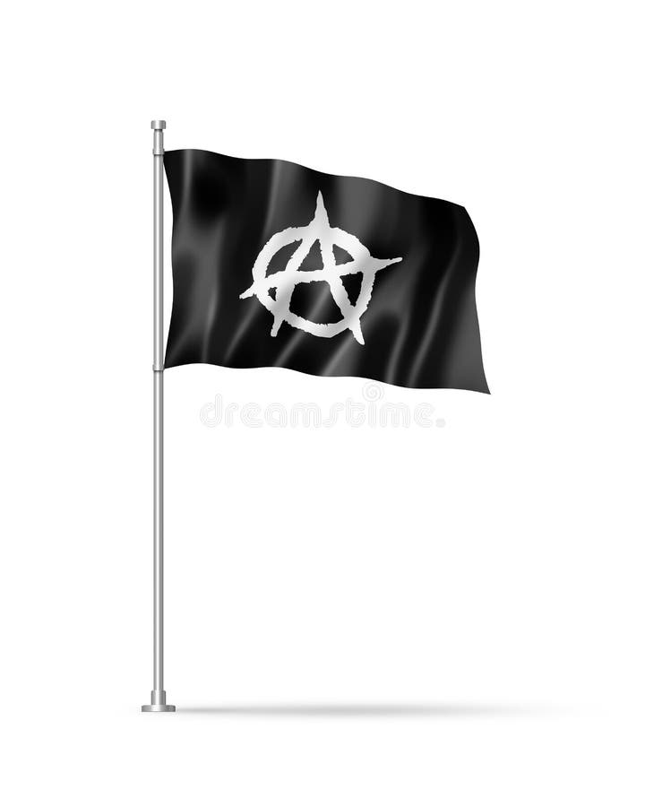 Anarchy Flag Isolated on White Stock Illustration - Illustration of ...