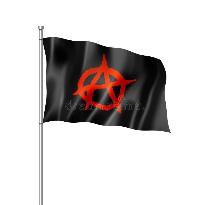 Anarchy Flag Isolated on White Stock Illustration - Illustration of ...