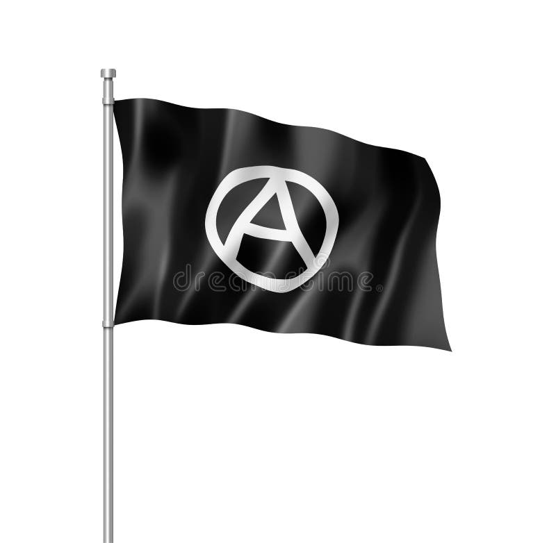 Anarchy Flag Isolated on White Stock Illustration - Illustration of ...