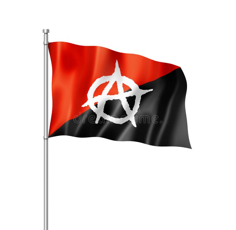 Anarchy Flag Isolated on White Stock Illustration - Illustration of ...