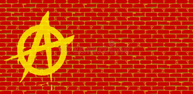Anarchy Graffiti Red Brick Wall Stock Vector - Illustration of symbol ...