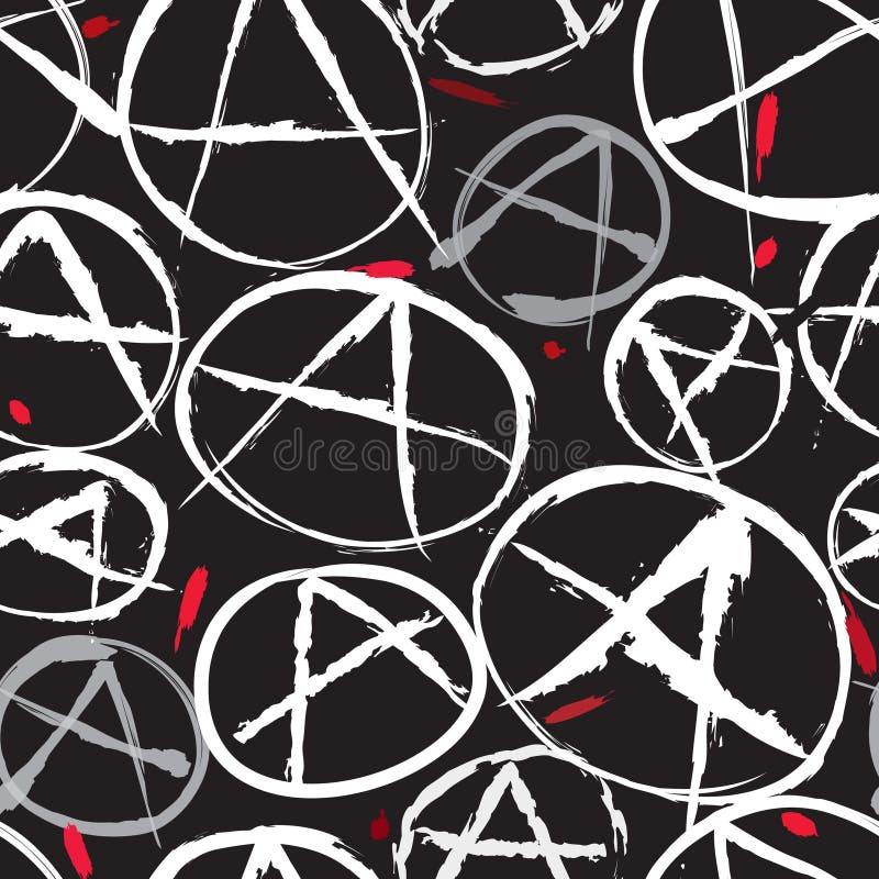 Symbols of Anarchy Punk Pattern Stock Vector - Illustration of backdrop ...