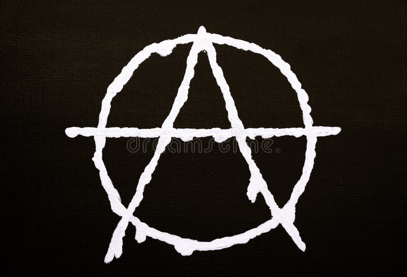 White Anarchy Sign on a Black Background Stock Photo - Image of break ...