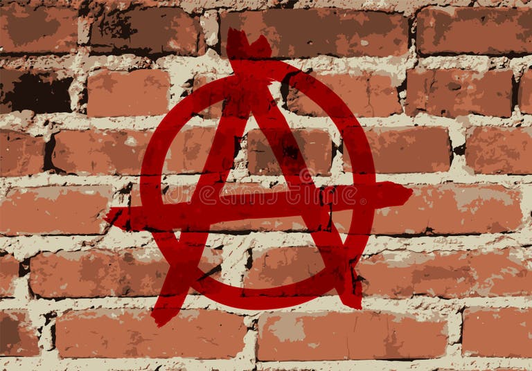 Anarchy Sign on Brick Wall Texture, Stock Illustration - Illustration ...