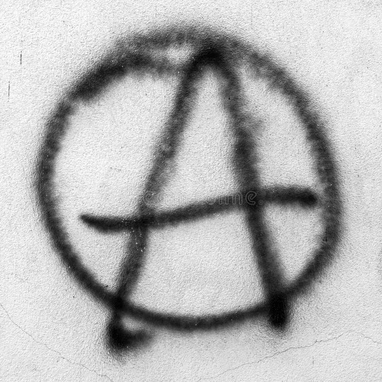 Anarchy symbol graffiti stock image. Image of texture - 129907635