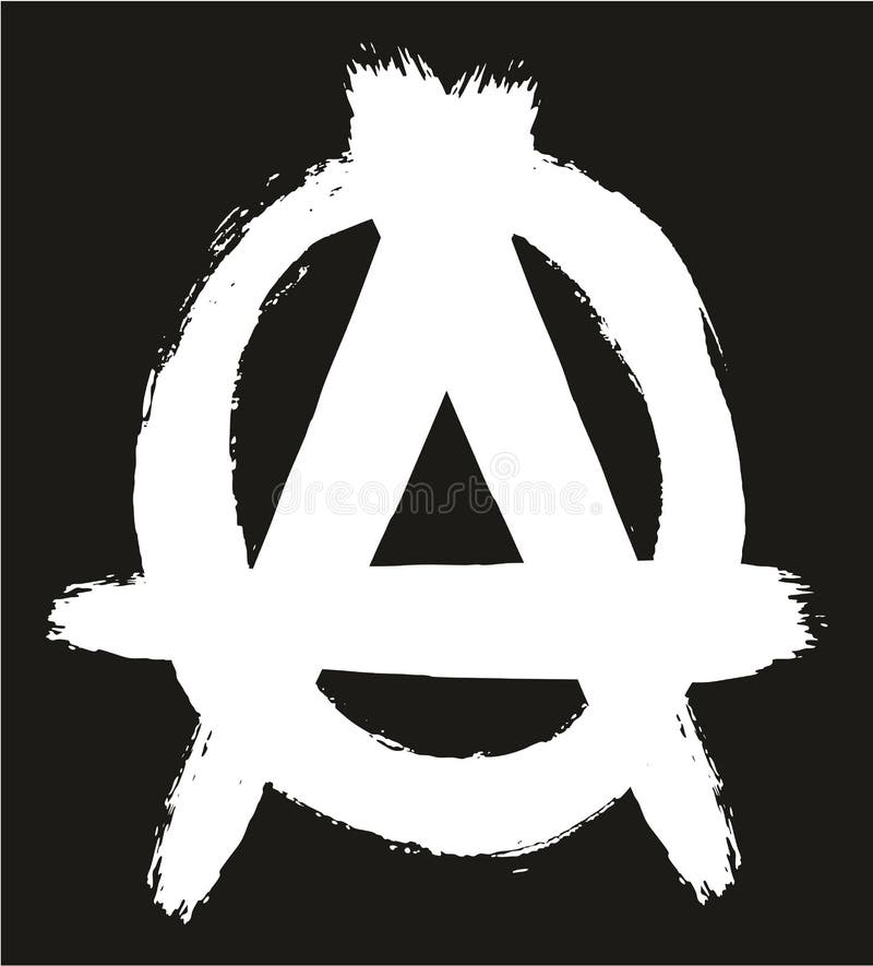 Anarchy Symbol Vector Hand Painted with Rounded Brush Set 01 Stock ...