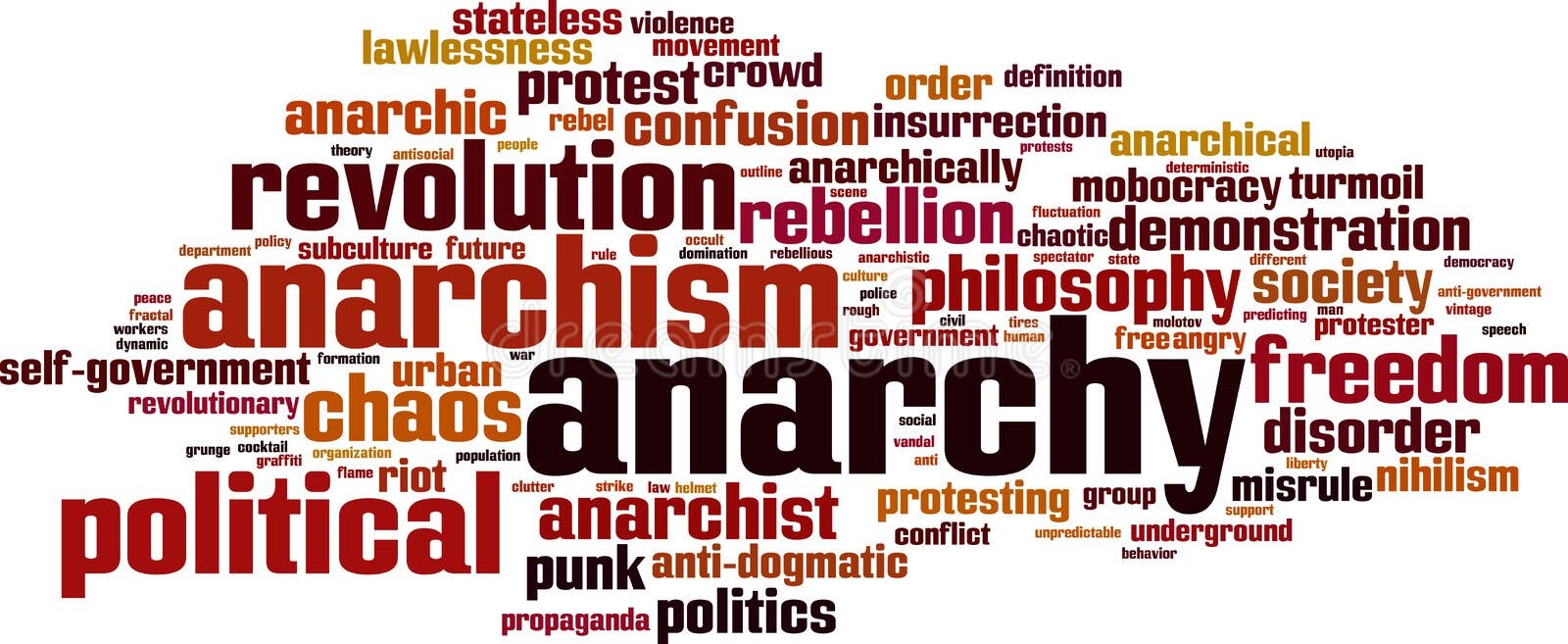 Anarchy word cloud stock vector. Illustration of demonstration - 141035496