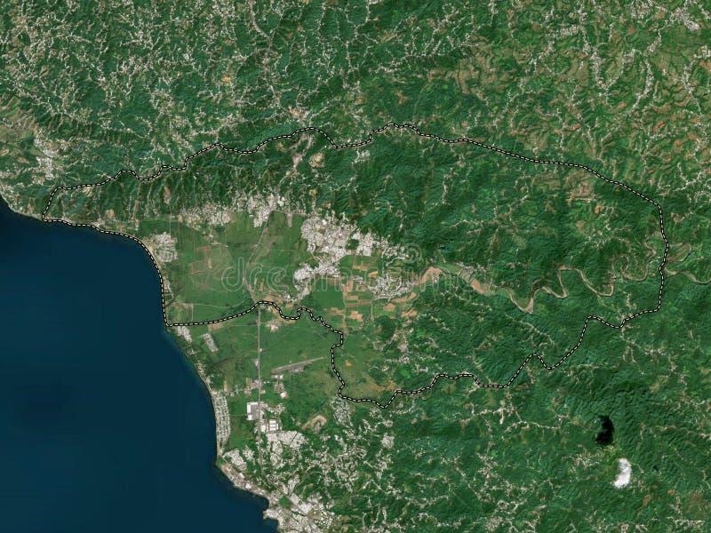 Anasco, Puerto Rico. Low-res Satellite. No Legend Stock Illustration ...