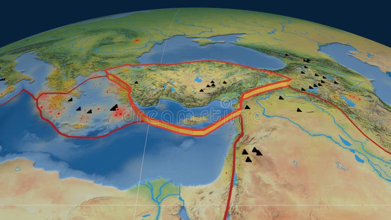 Anatolian Plate Extruded - Natural Earth Stock Illustration ...