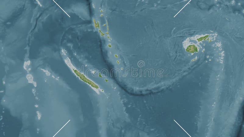 Anatom Island in the Coral Sea. Physical Map. Slide Stock Footage ...