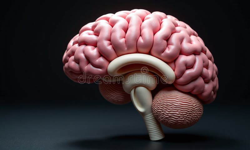 Anatomical Brain Model Detailed Nerve Endings Pink Brain Stock ...