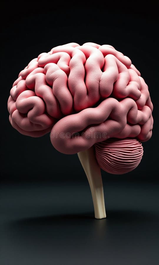 Anatomical Brain Model Detailed Nerve Endings Pink Brain Stock ...