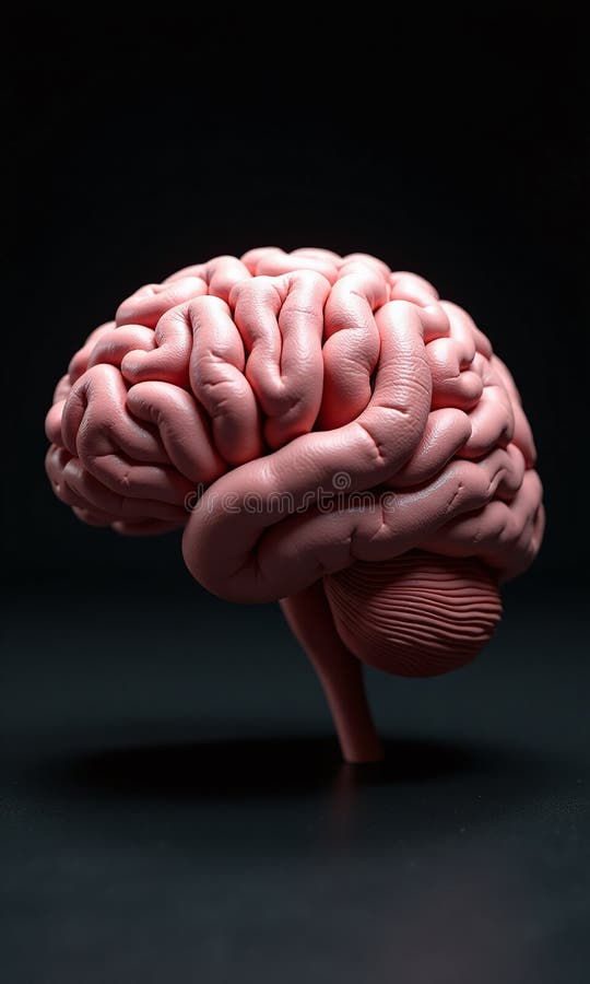 Anatomical Brain Model Detailed Nerve Endings Pink Brain Stock ...