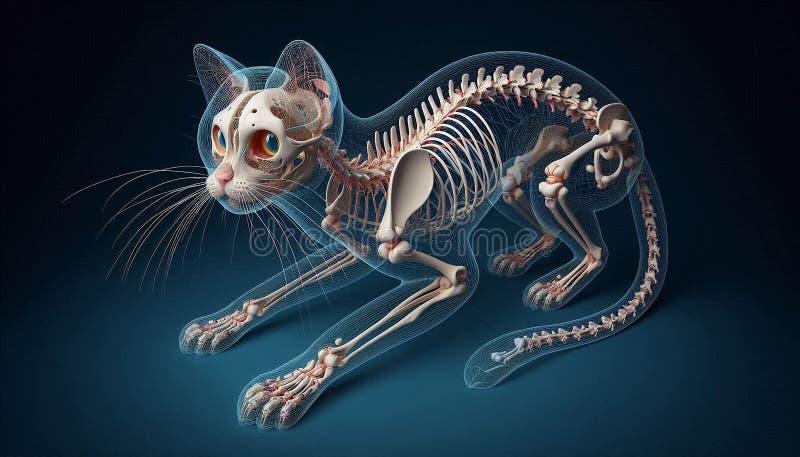 Anatomical Cat Skeleton Illustration Stock Illustration - Illustration ...