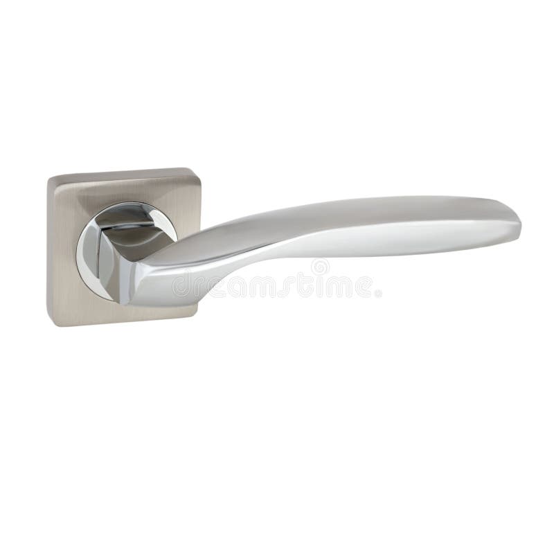 Anatomical Chrome Door Handle in Combination Color on a Square Base ...