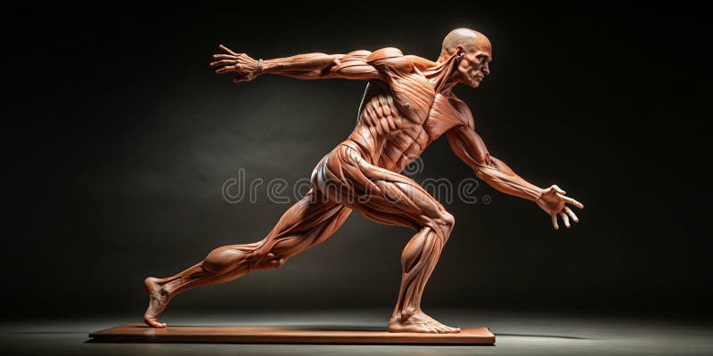 Anatomical Clay Sculpture in Dynamic Pose Creative AI Stock ...