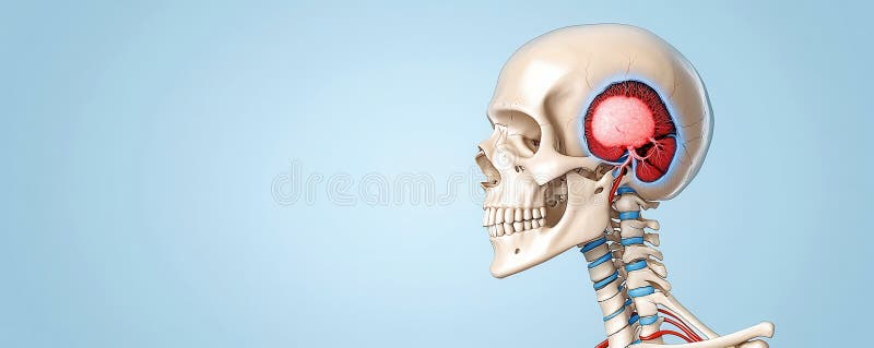Anatomical Diagram of Human Skull and Brain Structure Stock ...