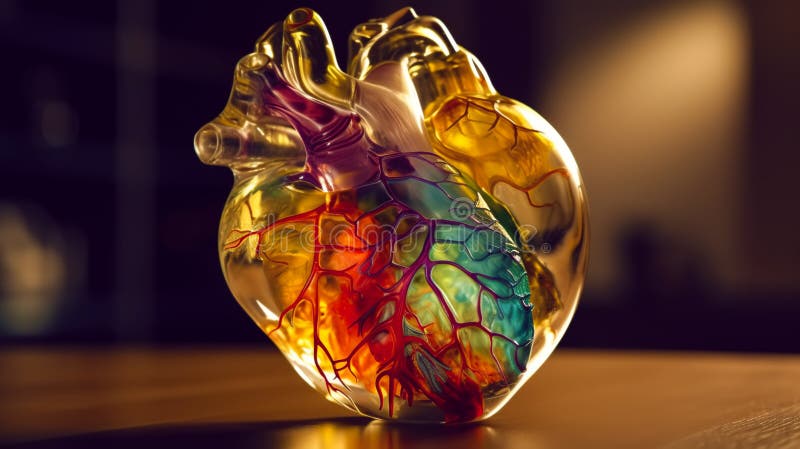 Anatomical Heart Made of Colored Glass Multicolored Glass Stock ...