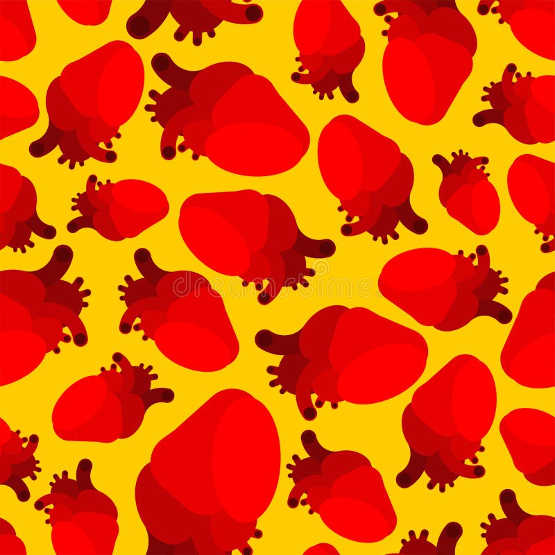 Anatomical Heart Pattern Seamless. Heart Background Stock Illustration ...