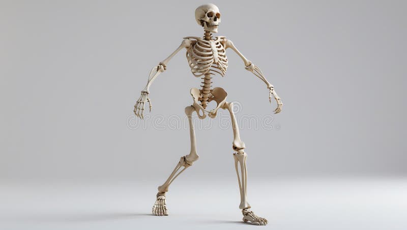 Anatomical Human Skeleton Model Pose: a 3D Rendered Image of a Complete ...